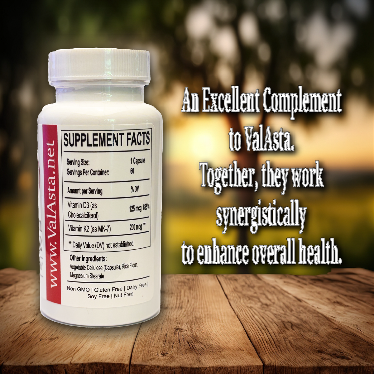 Vitamin D3K2 - 60 Capsules – ValAsta LLC