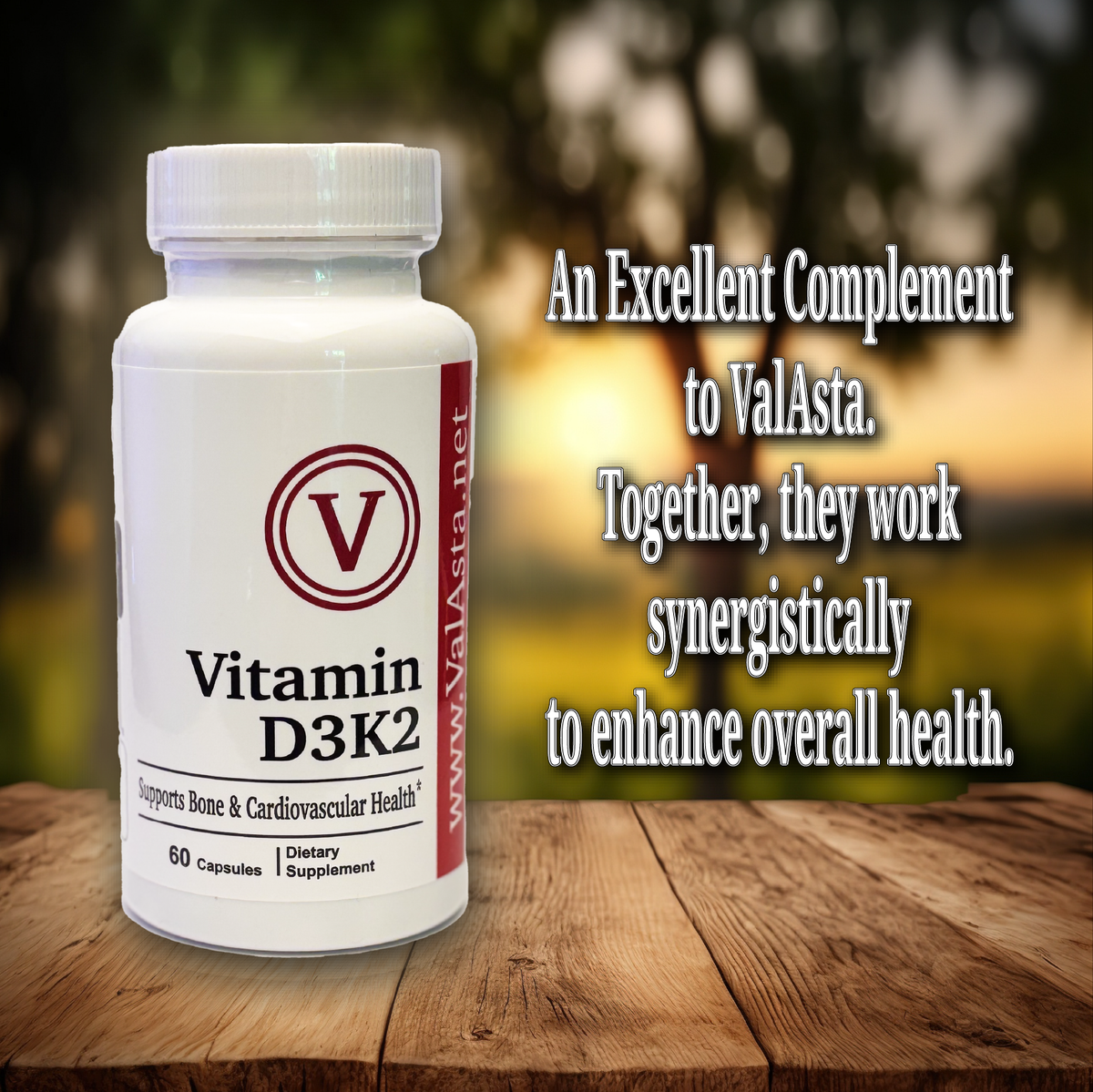 Vitamin D3K2 - 60 Capsules – ValAsta LLC